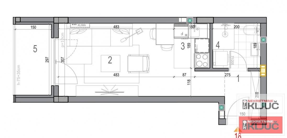 TELEP, 31m2, Garsonjera sa pdv