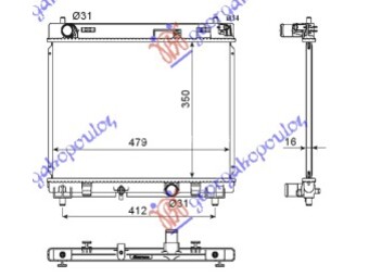 HLADNJAK MOTORA 1.4 D-4D DIZEL (66KW) (350x480x16) (KOYO) TOYOTA YARIS 11-14