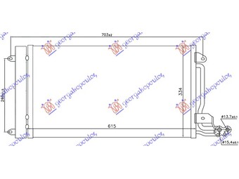 HLADNJAK KLIME BENZIN/DIZEL (580x350x16) SEAT TOLEDO 12-