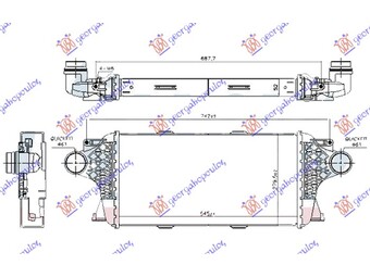 HLADNJAK INTERKULERA 3.0 DIZEL (545x280x50) MERCEDES GLE (W166) 15-19