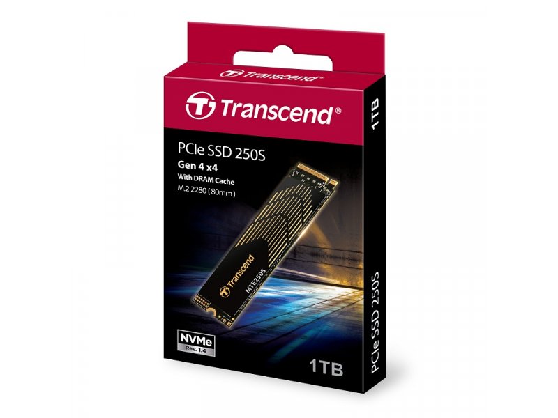 TRANSCEND 1TB, M.2 2280, PCIe Gen4x4, NVMe SSD (TS1TMTE250S)