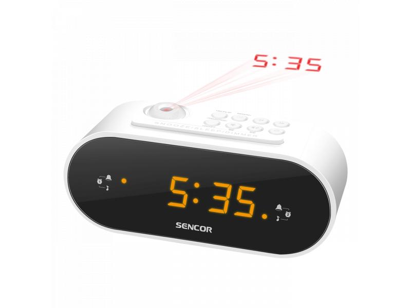 SENCOR SRC 3100 B FM Radio Alarm Sa Projektorom Vremena Beli