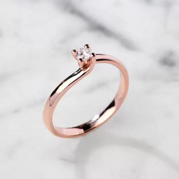Prsten dijamant i roze zlato, 4114