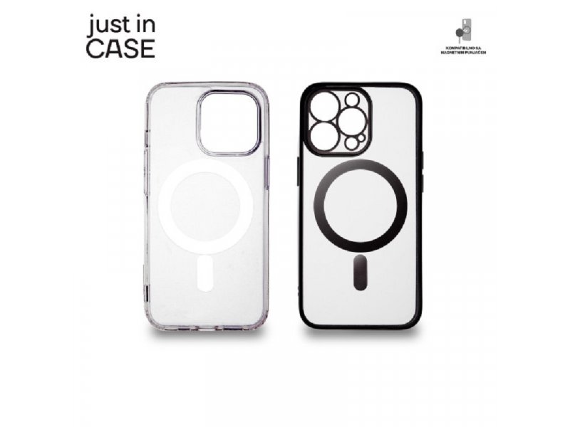 JUST IN CASE 2u1 Extra Case MAG MIX Paket CRNI Za IPhone 13 Pro
