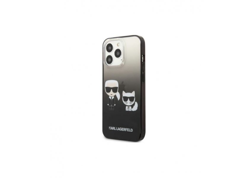 KARL LAGERFELD Futrola Za IPhone 13 Pro Black Karl & Choupette Head Gradient