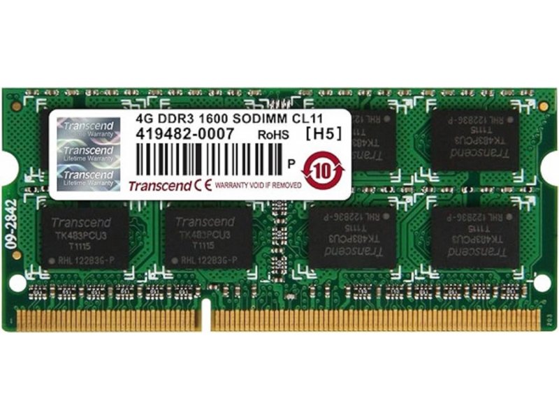 TRANSCEND DDR3 4GB SO-DIMM 1600MHz JM1600KSN-4G