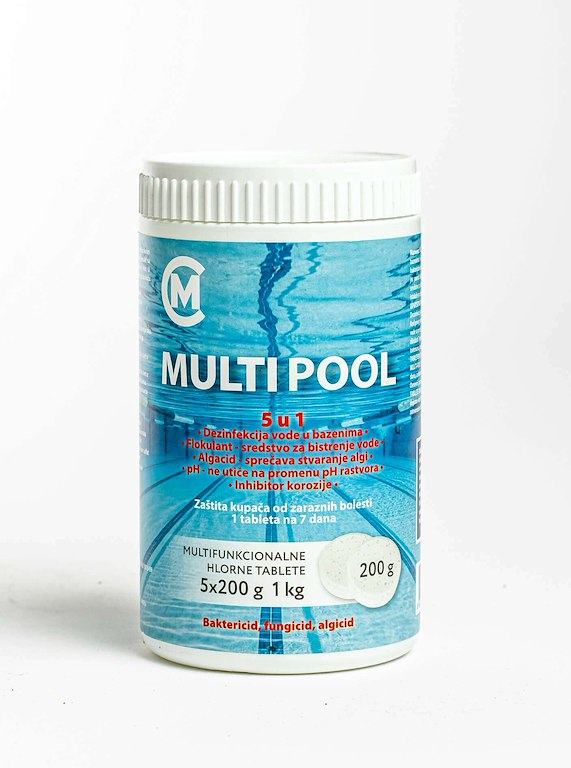 Hlorne tablete za bazene MULTIPOOL 1kg (200g tableta)