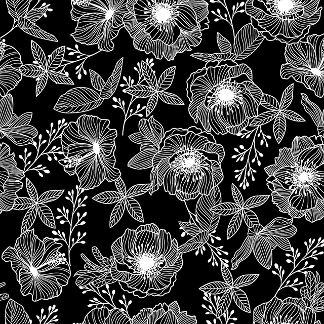 Mušema 1.4x20m 1126/4 crna sa sivim cvetovima