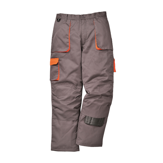 Radne pantalone postavljene Contrast sive/narandžaste Monsun