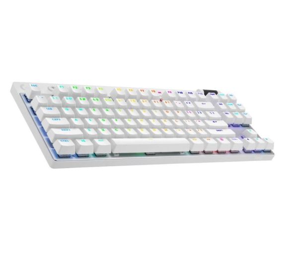 Logitech - Logitech G PRO X TKL Lightspeed Gaming Keyboard, White, US, BT Tactile