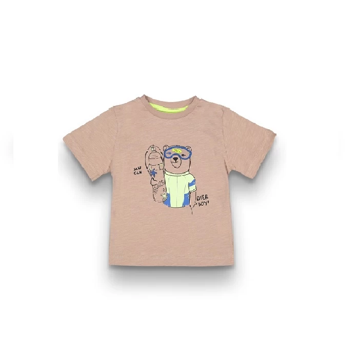 Majica braon 3535538 - pamučna majica za dečake