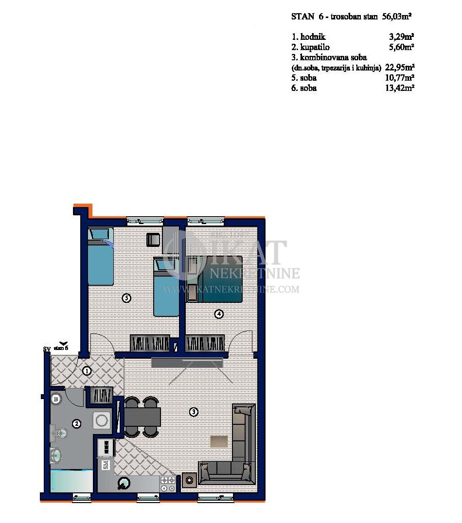 Mladenovac, jednoiposoban, 46m2, u izgradnji, 1200e+PDV ID#3091 55.200 €