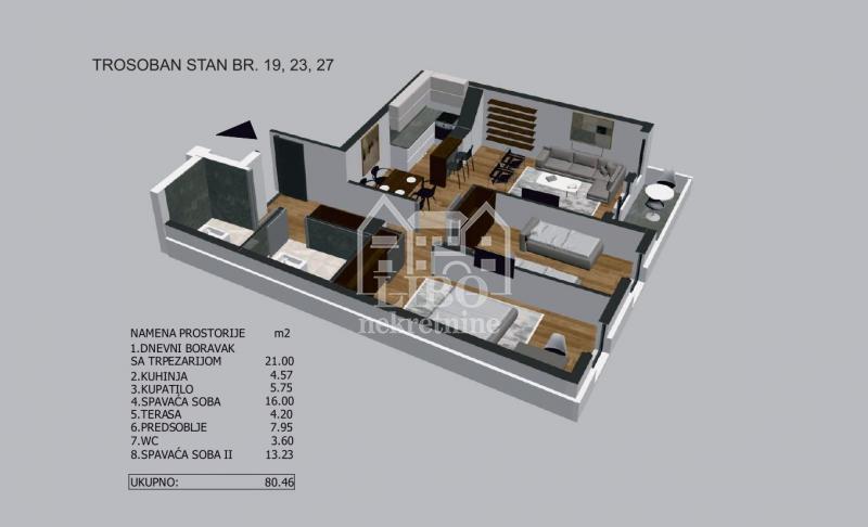 Novo trosoban stan u centru ID#1815 145.000 €