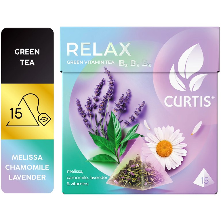 CURTIS Relax Tea - Zeleni čaj sa kamilicom, lavandom i matičnjakom, 15 x 1,7g