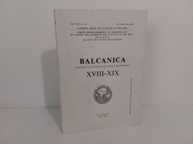 BALCANICA XVIII-XIX Dvojezično izdanje