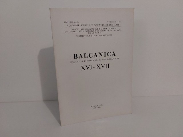 BALCANICA XVI-XVII Dvojezično izdanje