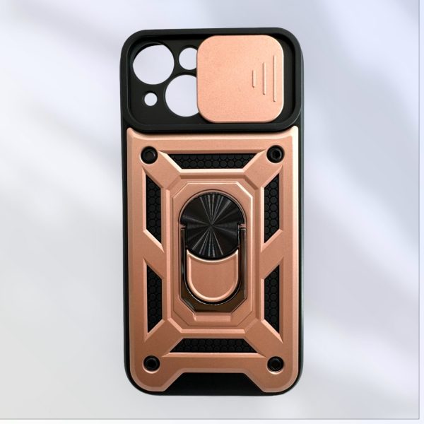 Maska Defender Ring & Camera protection za iPhone 14 roze