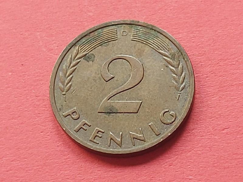 Nemačka - 2 pfennig 1966 god D