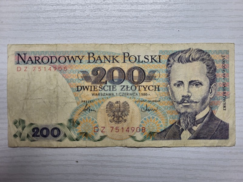 Poljska, 200 zlota, 1986, F