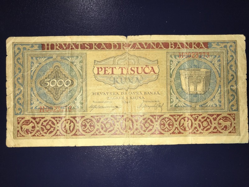 HRVATSKA 5000 KUNA.1943.