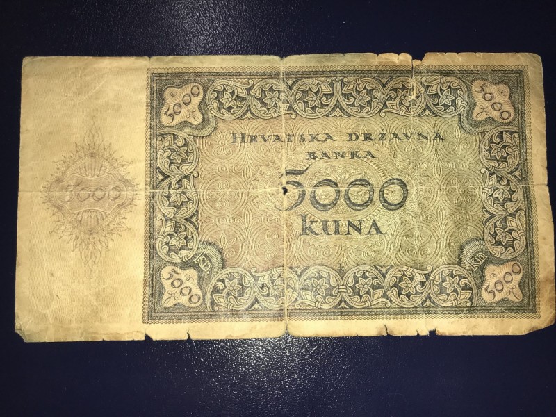 HRVATSKA 5000 KUNA.1943.