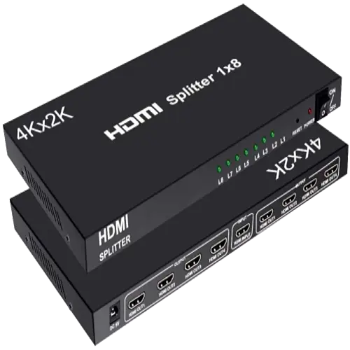 LINKOM HDMI Spliter 1x8 2.0V (4K @ 60Hz) crni