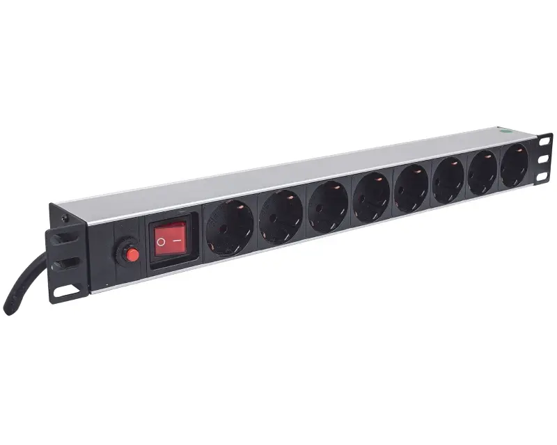 INTELLINET Produžni kabl sa zaštitom 19" Power Strip 8-Sockets German type crni