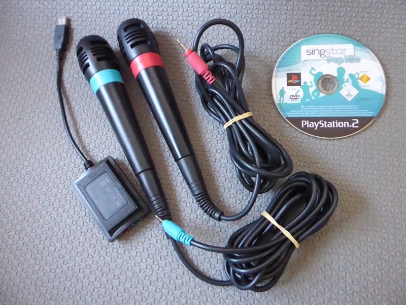 SINGSTAR, Pop Hits, mikrofoni, konverter PlayStation 2