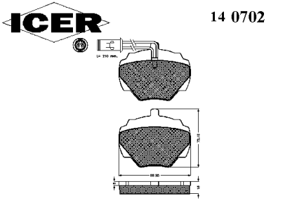 PLOCICE PREDNJE ICER LAND ROVER DEFENDER (LD_) 09.90 – / DISCOVERY I (LJ_) 06.89 – 10.98/ RANGE ROVER I (AE, AN, HAA, HAB, HAM, HBM, RE, RN) 07.70 – 12.95