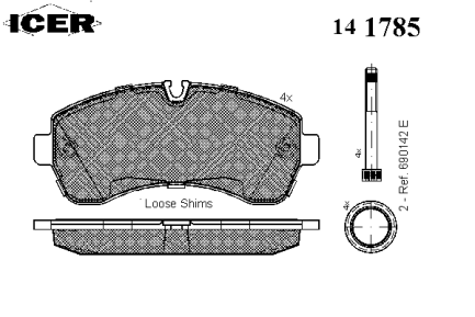 PLOCICE PREDNJE ICER MERCEDES SPRINTER 4,6-t /5t 06.06 – /VW CRAFTER 30-35 04.06 –