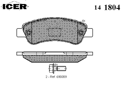 PLOCICE ZADNJE DELPHI CITROEN JUMPER 04.06 – /FIAT DUCATO 07.06 – /PEUGEOT BOXER 04.06 –