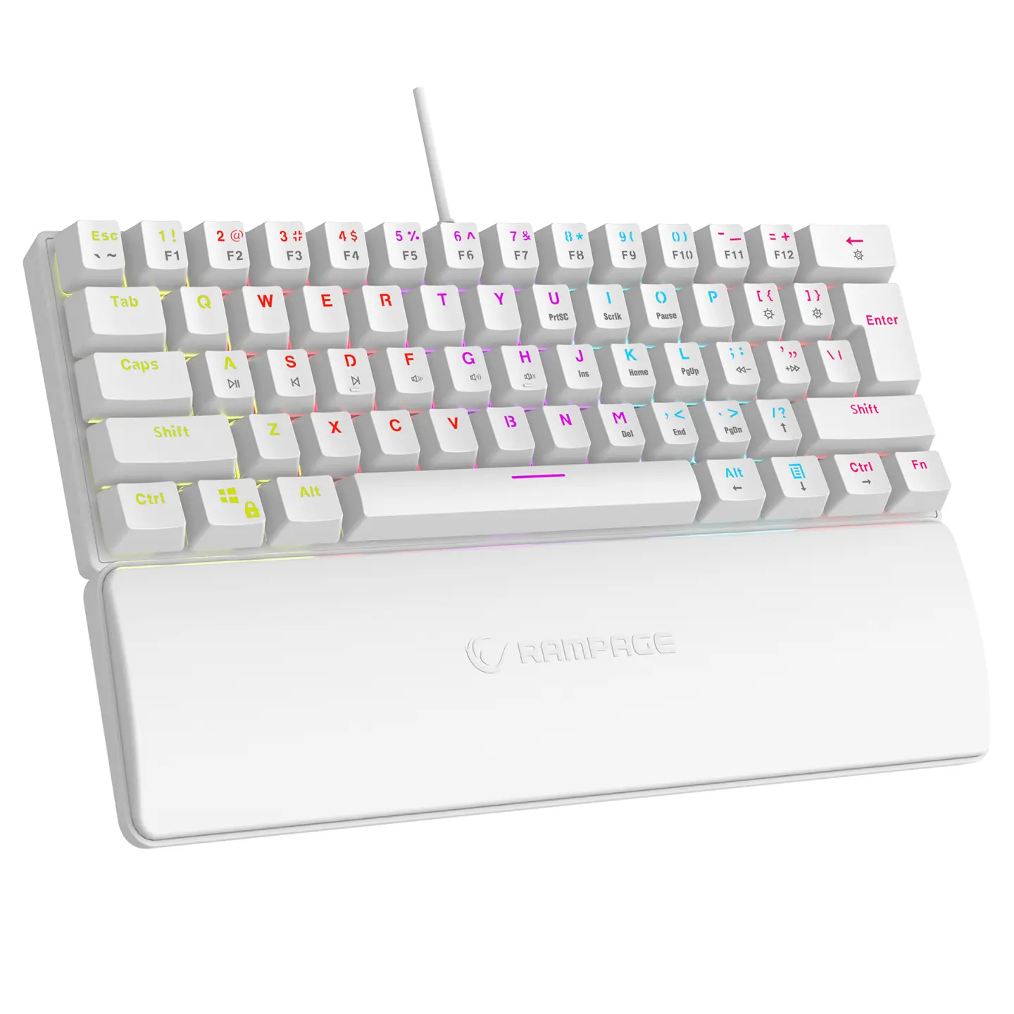 RAMPAGE Gaming tastatura PLOWER K60 W plavi prekidač 37254 bela