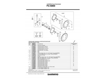 LANČANIK SHIMANO FC6800 50TMA FOR 5034T Y1P498060 SHIMANO