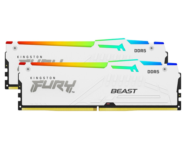 DDR5 64GB (2x32GB) 5600MHz CL36 DIMM [FURY Beast] White RGB EXPO ( KF556C36BWEAK2-64 )