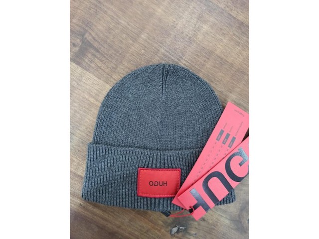 Hugo Boss zimska kapa unisex sive boje K1
