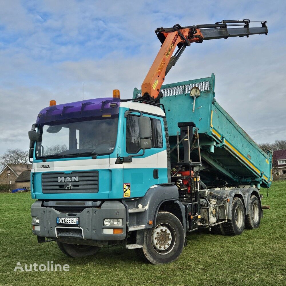 MAN TGA 33.360 TIPPER 3 SIDE CRANE PALFINGER 16502 *REMOTE CONTROL kiper