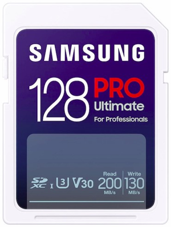 SD Card 128GB, PRO Ultimate, SDXC, UHS-I U3 V30, Read up to 200MB/s, Write up to 130 MB/s, for 4K and FullHD video recording ( MB-SY128S/WW