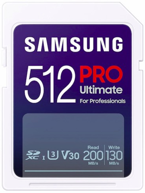 SD Card 512GB, PRO Ultimate, SDXC, UHS-I U3 V30, Read up to 200MB/s, Write up to 130 MB/s, for 4K and FullHD video recording ( MB-SY512S/WW