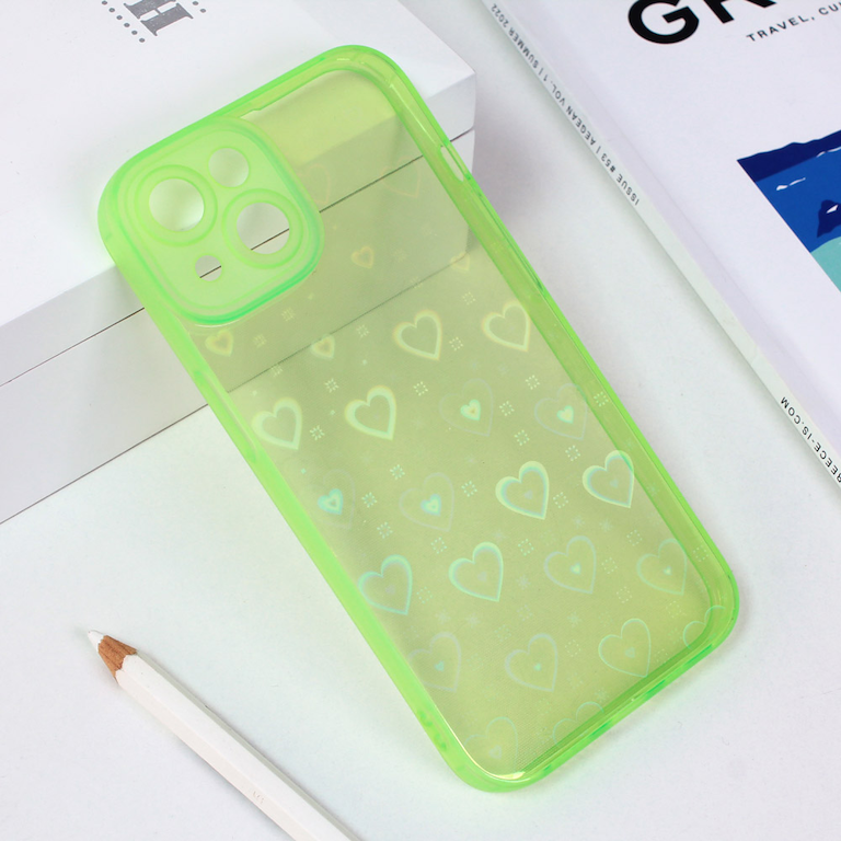 TORBICA HEART COLOR IMD ZA IPHONE 14 6.1 SVETLO ZELENA