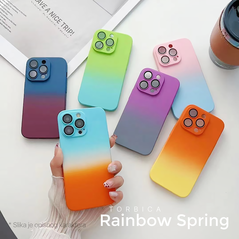 TORBICA RAINBOW SPRING ZA IPHONE 14 6.1 TAMNO PLAVO BORDO