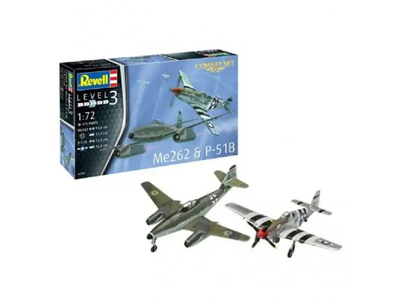 REVELL Maketa model set COMBAT SET ME262 P-51B MUSTANG