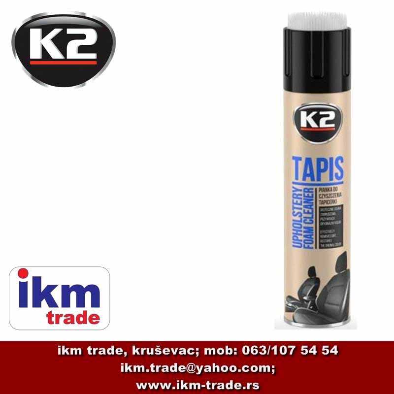 K2 TAPIS FOAM CLEANER – pena za čišćenje sedišta sa četkom- sprej 600ml