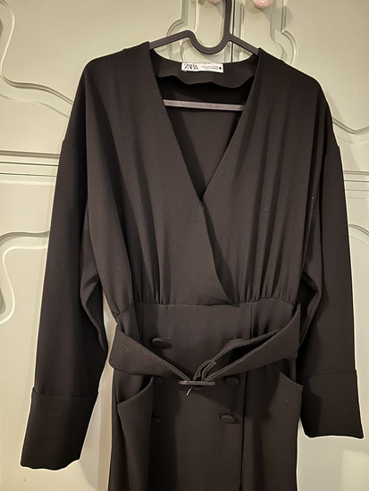 Zara crna maxi haljina sa šlicem
