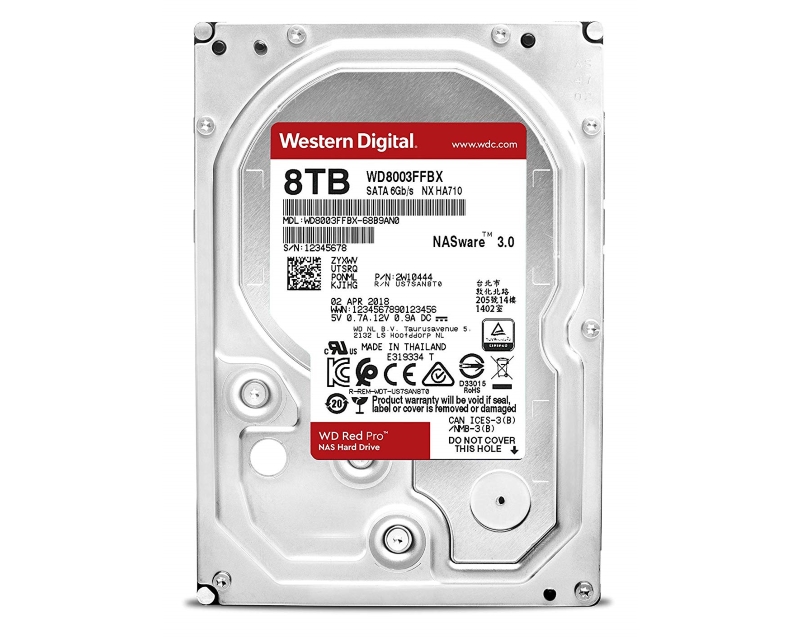 WD 8TB 3.5″ SATA III 256MB 7.200rpm WD8003FFBX Red Pro hard disk