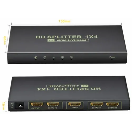 Xwave HDMI 2.0 Spliter 4Kx2K Active,1-in 4-out