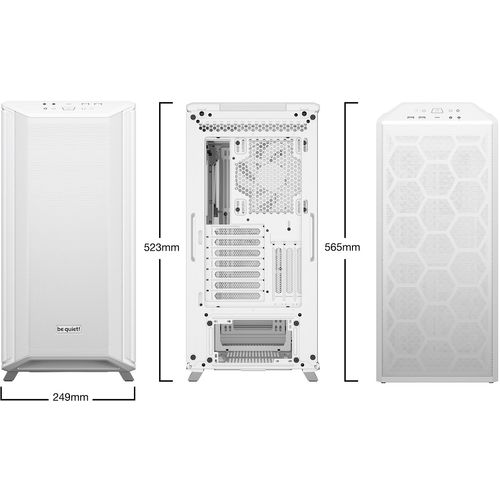 be quiet! BGW59 DARK BASE 700 White, MB compatibility: E-ATX / ATX / M-ATX / Mini-ITX, Three pre-installed be quiet! Silent Wings 4 140mm fans, PWM and ARGB Hub for up to 8 PWM fans and 2 ARGB com...