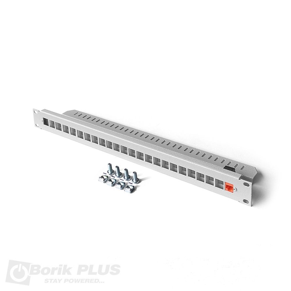 Patch panel za 24 modula RJ45 za rek 19″ BELI