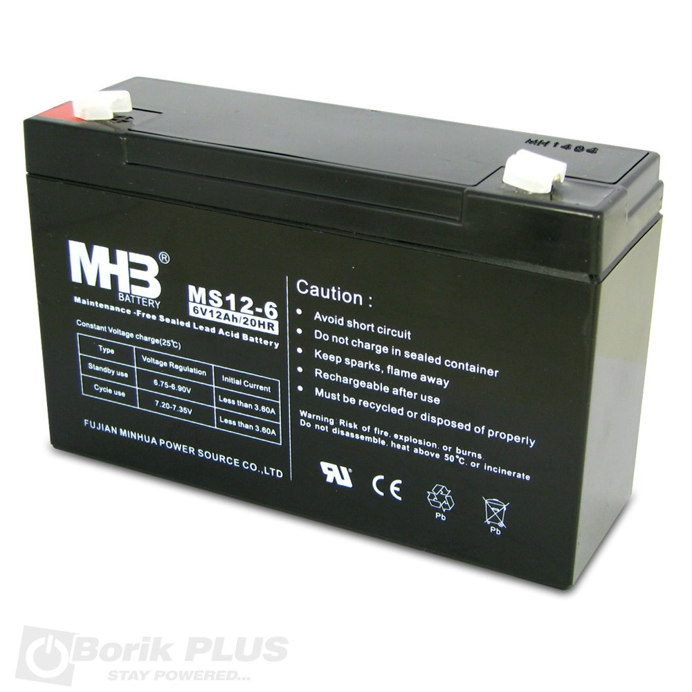 MS 12-6 Olovna VRLA baterija 6V 12Ah
