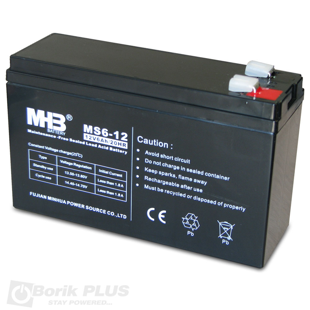 MS 6-12 Olovna VRLA baterija 12V 6Ah slim