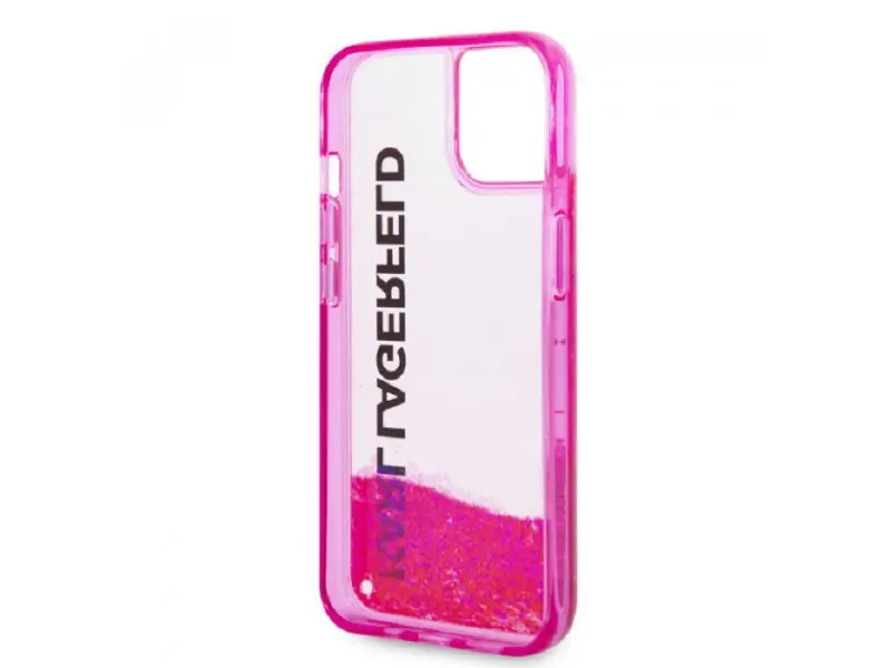 KARL LAGERFELD Maska za iPhone 14 Glitter Elong roze